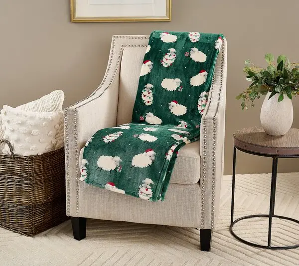 BERKSHIRE BLANKET As Is Berkshire Velvetsoft Holiday Animal 60x70 Throw - One-color