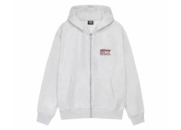 StÜssy Dna Zip Up Hoodie - Ash Heather