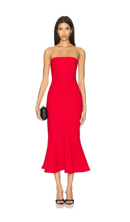 Likely Mille Strapless Crepe Dress With Ruffled Hem