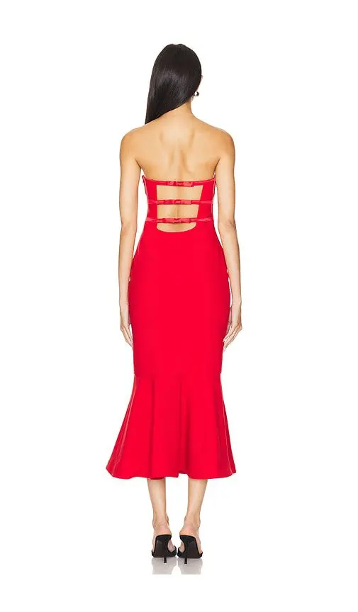 Likely Mille Strapless Crepe Dress With Ruffled Hem
