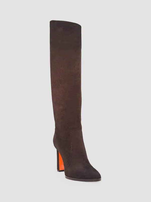 Santoni 90mm Suede Half-zip Boots