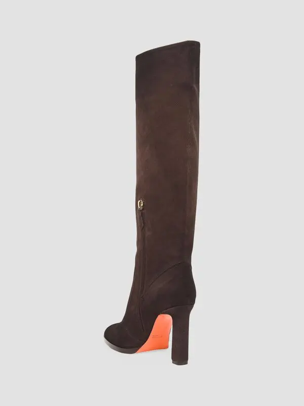 Santoni 90mm Suede Half-zip Boots