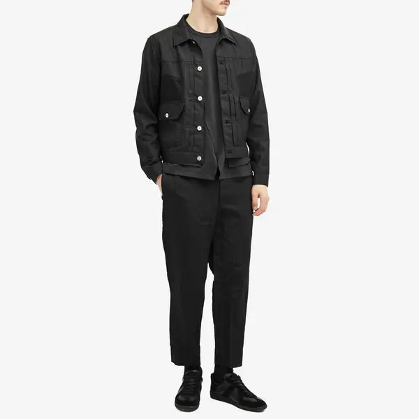Comme Des GarçOns Black Pinstripe Trucker Jacket - Black/White