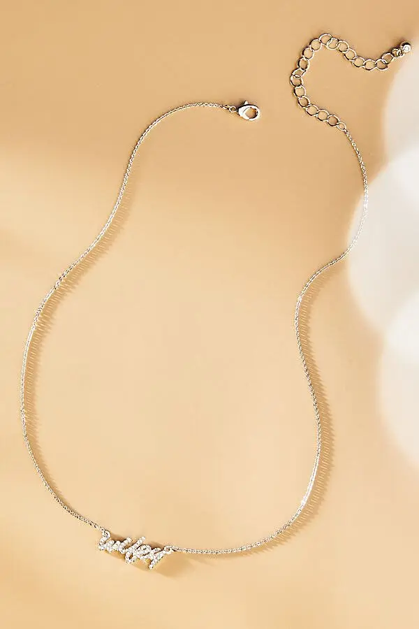 Anthropologie Wifey Necklace - Silver