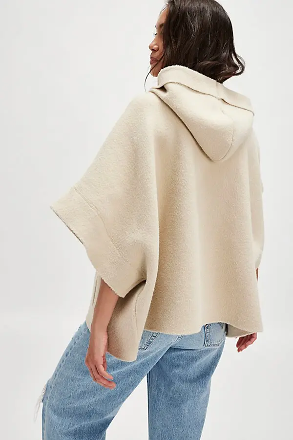 Free People Toggle Poncho - Cream