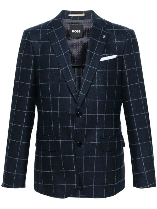 BOSS Windowpane Blazer - Blue