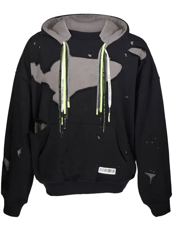 MOSTLY HEARD RARELY SEEN Layered Distressed Hoodie