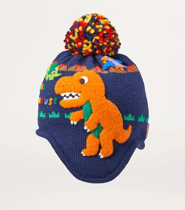 MIKI HOUSE Wool-blend Dinosaur Beanie