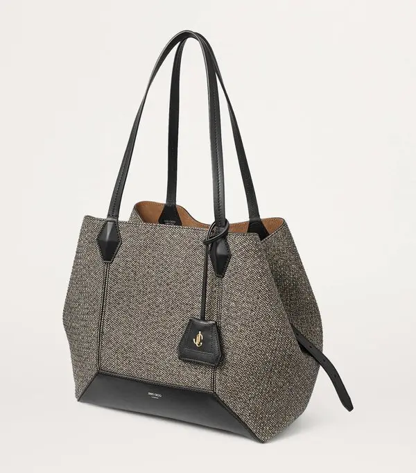 JIMMY CHOO Diamond Medium Herringbone Tote Bag