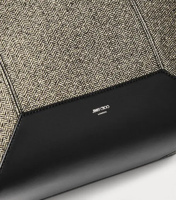 JIMMY CHOO Diamond Medium Herringbone Tote Bag