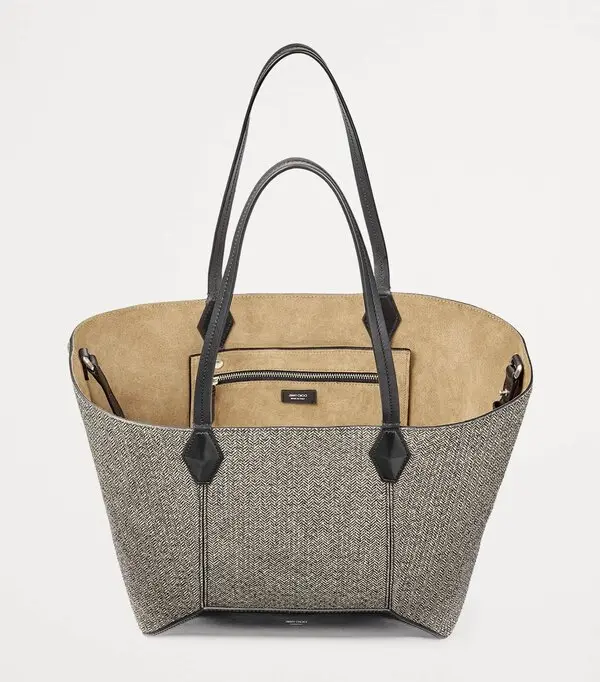 JIMMY CHOO Diamond Medium Herringbone Tote Bag