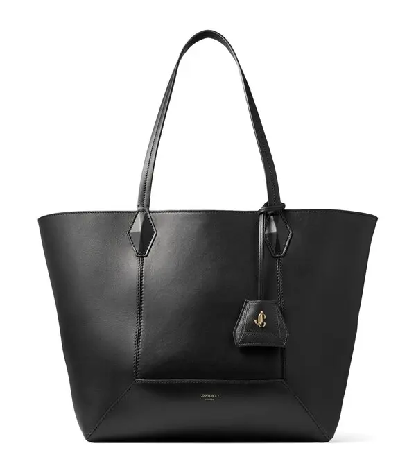 JIMMY CHOO Diamond Medium Leather Tote Bag - Black