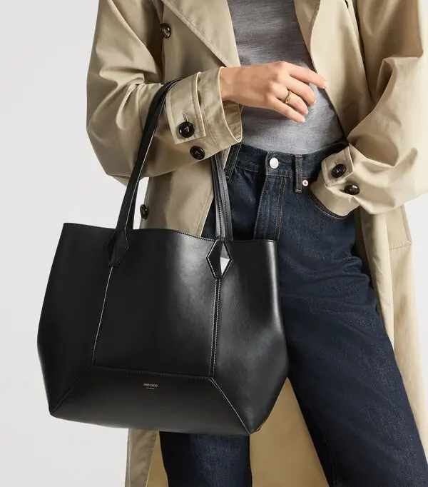 JIMMY CHOO Diamond Medium Leather Tote Bag - Black