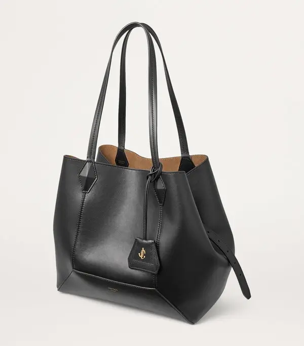 JIMMY CHOO Diamond Medium Leather Tote Bag - Black
