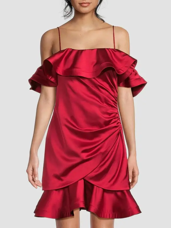 UNGARO Axelle Ruffled Satin Minidress