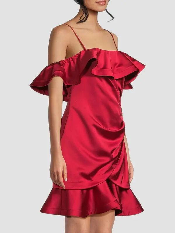 UNGARO Axelle Ruffled Satin Minidress