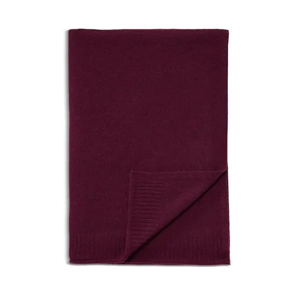 Aqua 100% Cashmere Throw Blanket Exclusive - Heathered Burgundy