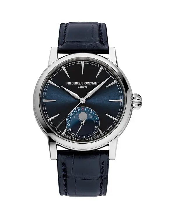 FREDERIQUE CONSTANT Classic Moonphase Date Manufacture Strap Watch 40mm - Blue
