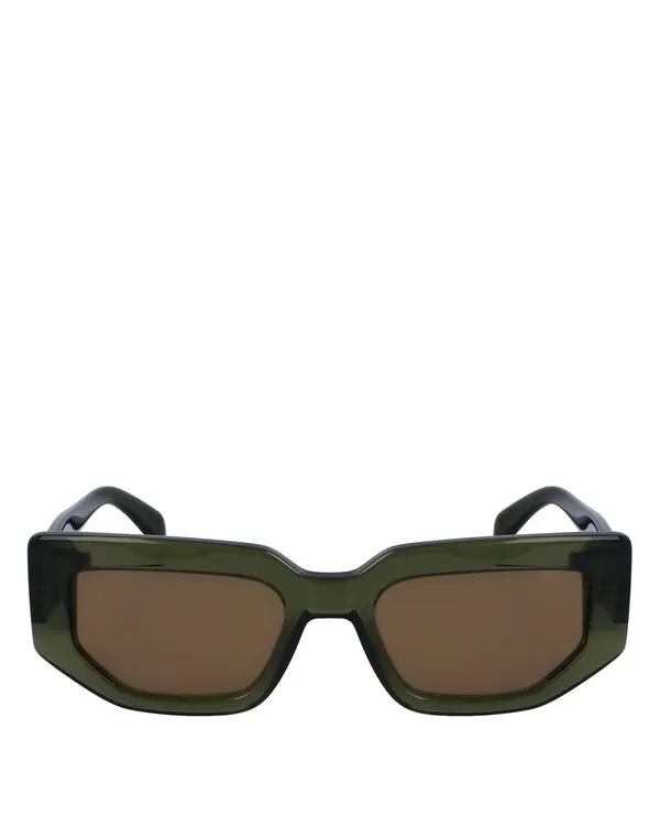 Paul Smith Kennet Geometric Sunglasses, 54mm - Green/brown Solid