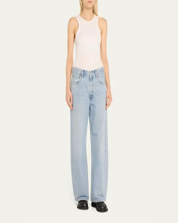 AGOLDE Low Curve Wide Leg Jeans - Ltblue