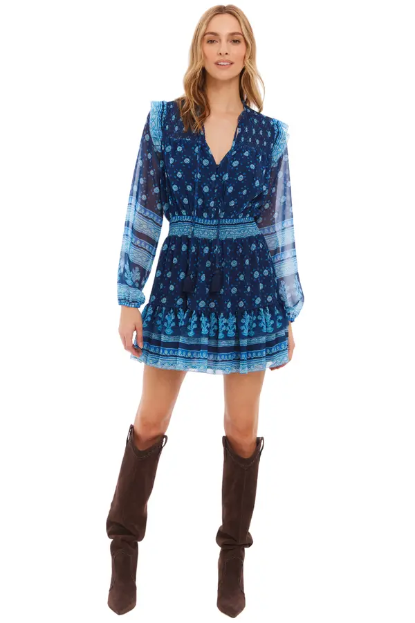 Allison Astrid Medallion Print Mini Dress
