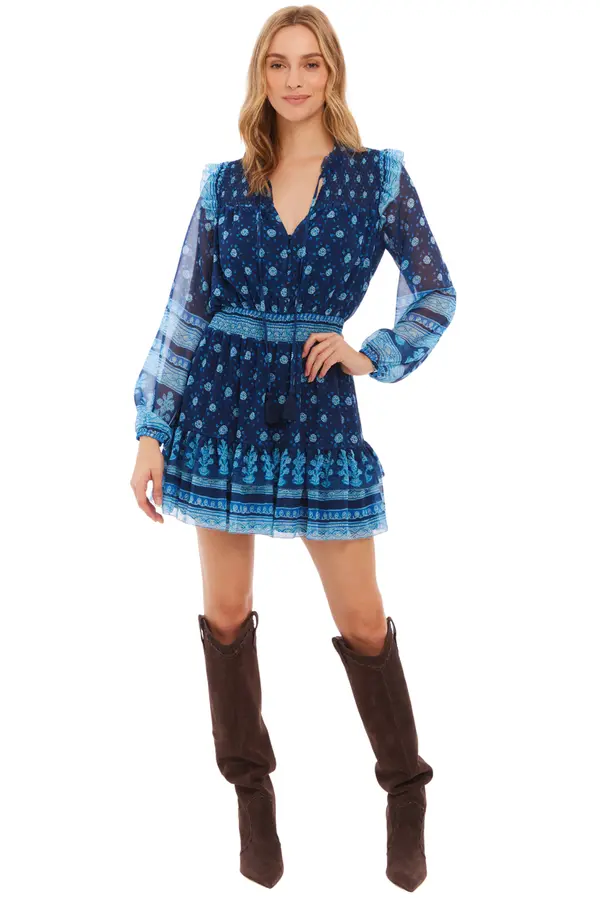 Allison Astrid Medallion Print Mini Dress