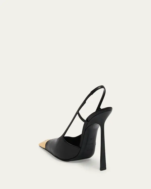 Saint Laurent Jeanne Slingback Pumps - Black
