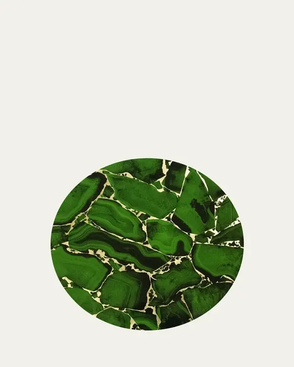 NOMI K Emerald Stone Lacquer Placemat, 15" Round - Green