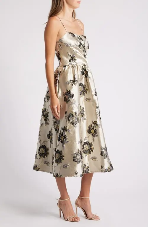 julia jordan metallic dress LONG LENGTH SLV LONG DRESS W/ ROUCHING  JULIA JORDAN