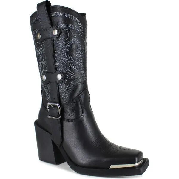 ZIGI Amaranta Cowboy Boots - Black Leather
