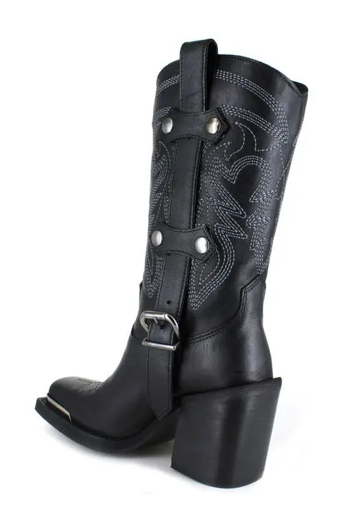 ZIGI Amaranta Cowboy Boots - Black Leather