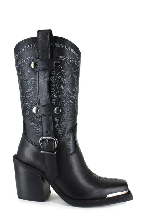 ZIGI Amaranta Cowboy Boots - Black Leather