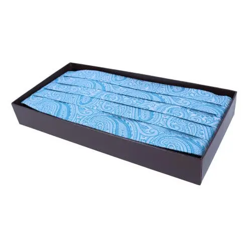Trafalgar Sobee Paisley Silk Cummerbund - Light Blue Paisley