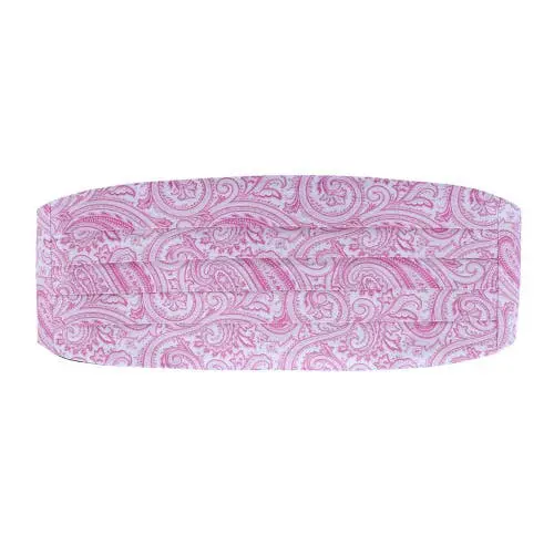 Trafalgar Sobee Paisley Silk Cummerbund - Pink Paisley