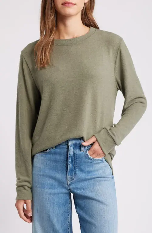 Loveappella Crewneck Brushed Jersey Top