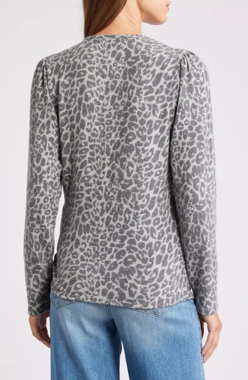 Loveappella Animal Print Wrap Top