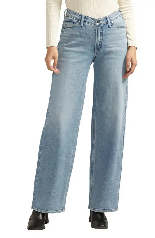 SILVER JEANS CO. V-front Wide Leg Jeans - Indigo