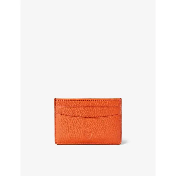 ASPINAL OF LONDON Logo-embossed Leather Card Holder - Marmalade