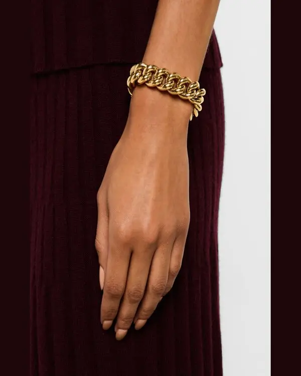 LISA NIK Golden Dreams 18k Signature Curb Link Bracelet