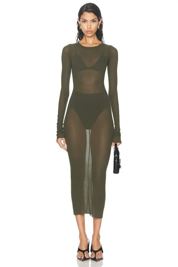 Rick Owens Abito Long Sleeve Dress In Forest - 48% Off | Editorialist