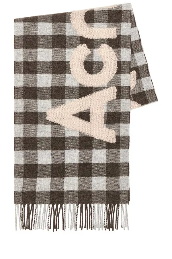 Acne Studios Veda Scarf In Brown - Brown & Beige