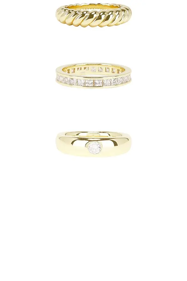 MEGA The Twisted Stack Ring Set - 14k Gold Plated