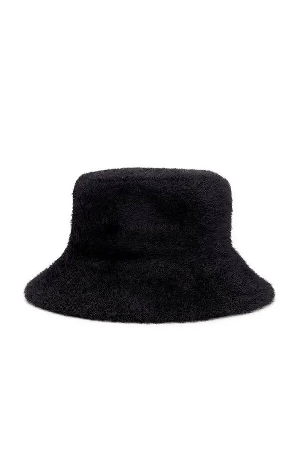 Saint Laurent Fluffy Bucket Hat - Black