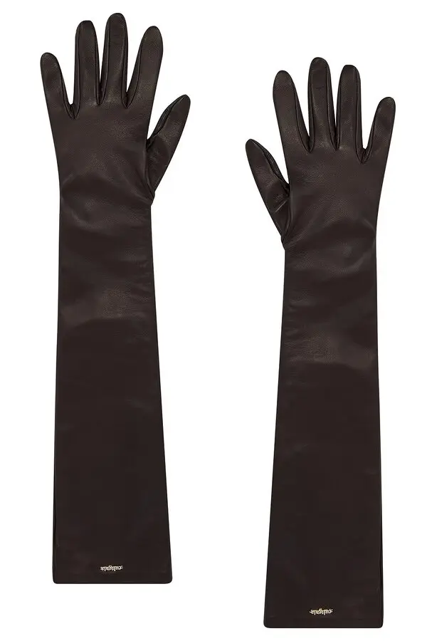 Cult Gaia Zya Leather Gloves - Espresso