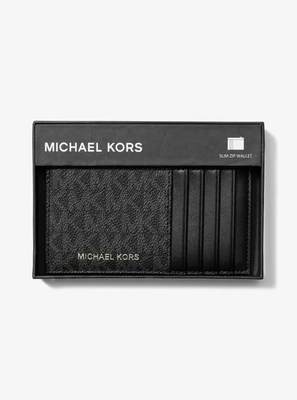 Michael Kors Cooper Slim Signature Logo Zip Wallet In By