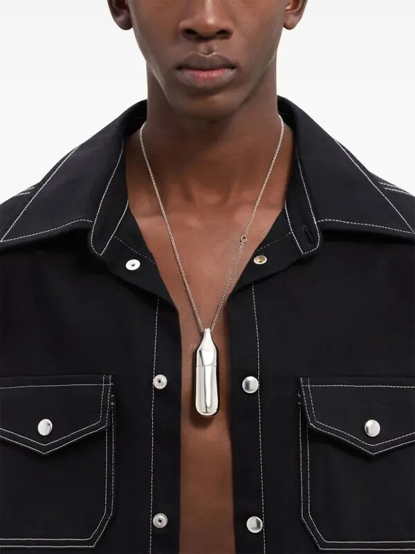 COURREGES Double Pocket Topstitched Denim Shirt