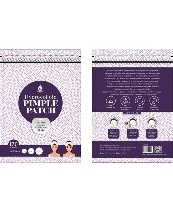 PURSONIC Hydrocolloid Pimple Patch - Purple
