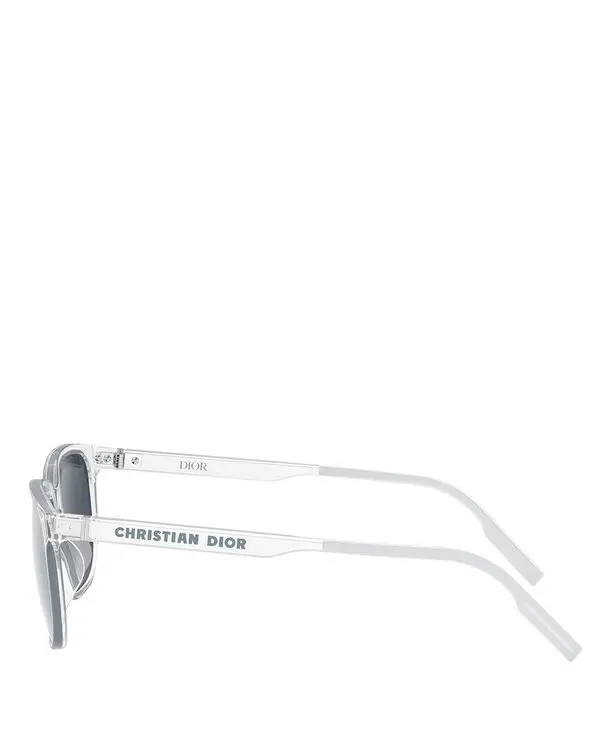 Dior Geometric Sunglasses, 54mm - Clear/blue Mirrored Solid