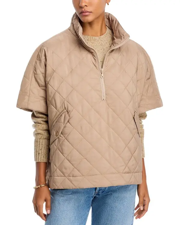 Echo Quilted Poncho - Camel