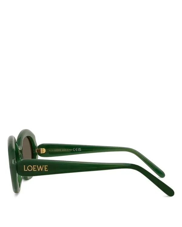 Loewe Slim Geometric Sunglasses - Green/brown Solid